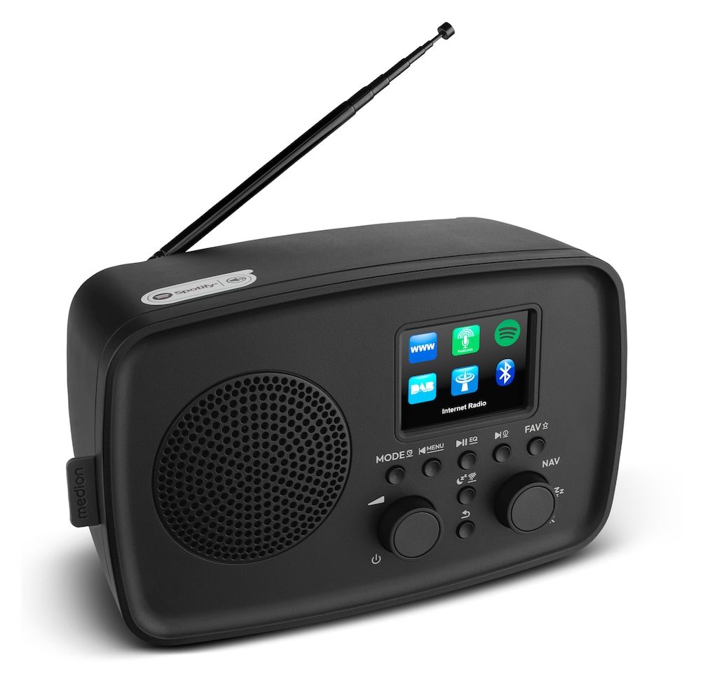 Medion Life IRE-1 Bluetooth DAB+, FM Radio Internet IPX1 (Schwarz) von ...