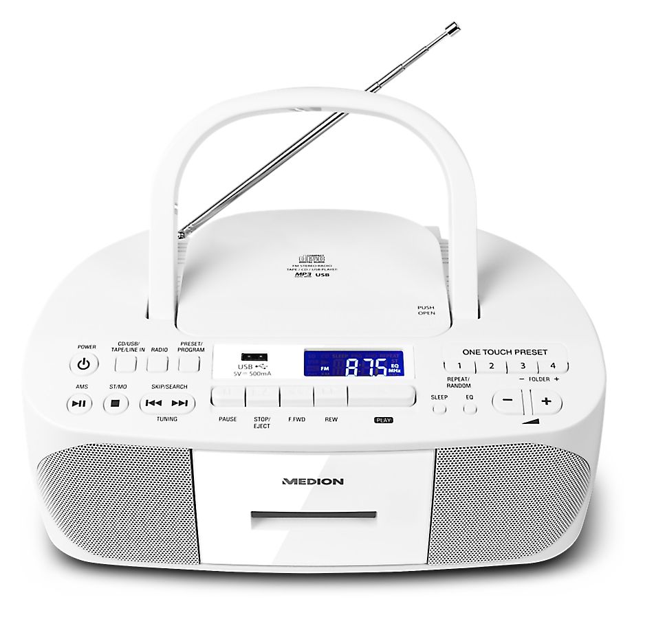 Medion Life E64070 Boombox CD Payer FM Radio (Weiß) von expert Technomarkt